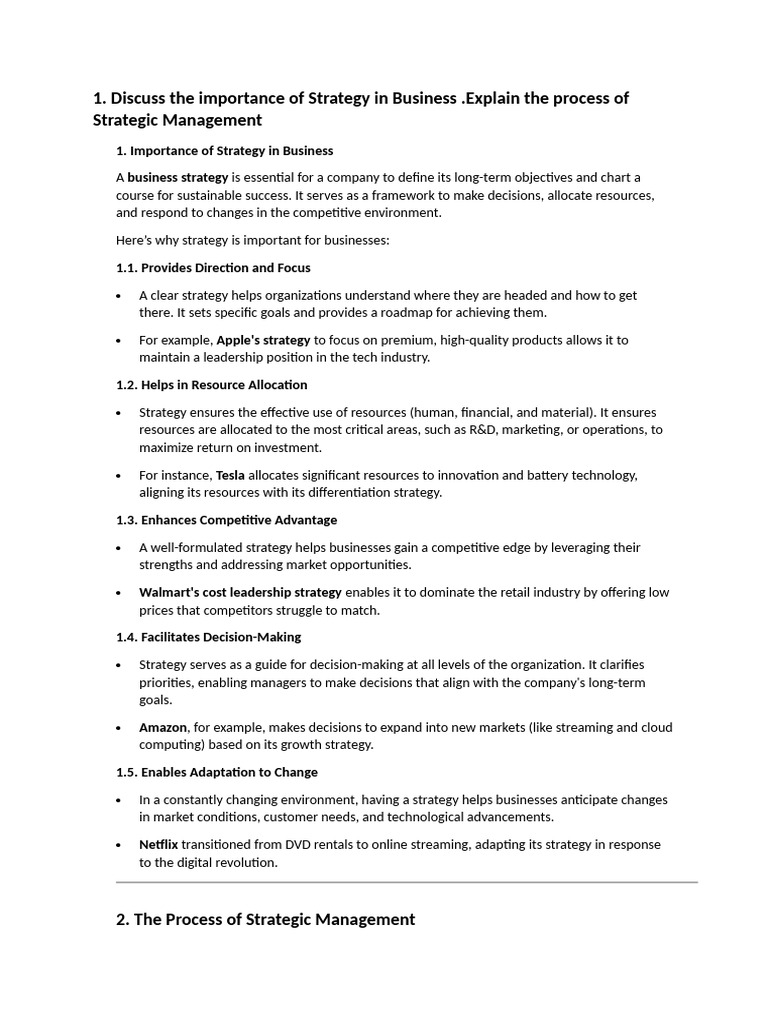 Strategic Management 2 Pdf Strategic Management Competitive Advantage