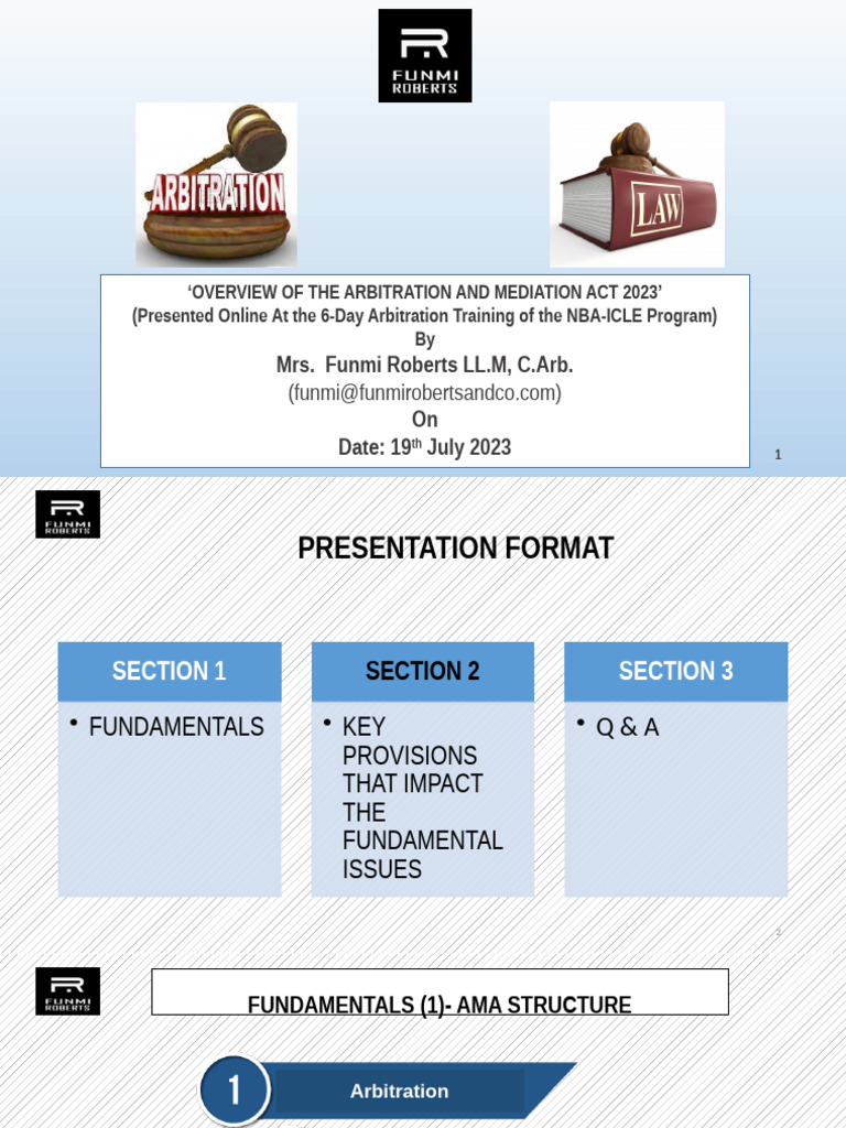 NBA CLE Revised PRESENTATION ON AMA ACT Funmi Roberts 18072023 | PDF ...