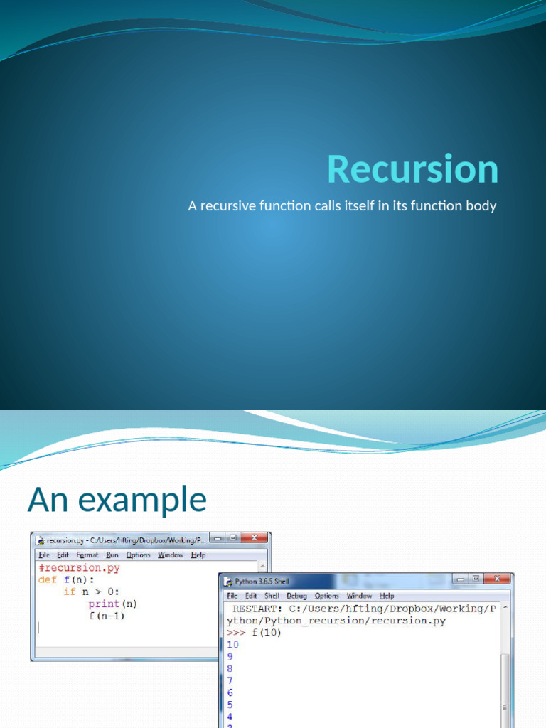 6.Python_Recursion | PDF | Software Development | Computer Engineering 6.Python_Recursion | PDF | Software Development | Computer Engineering