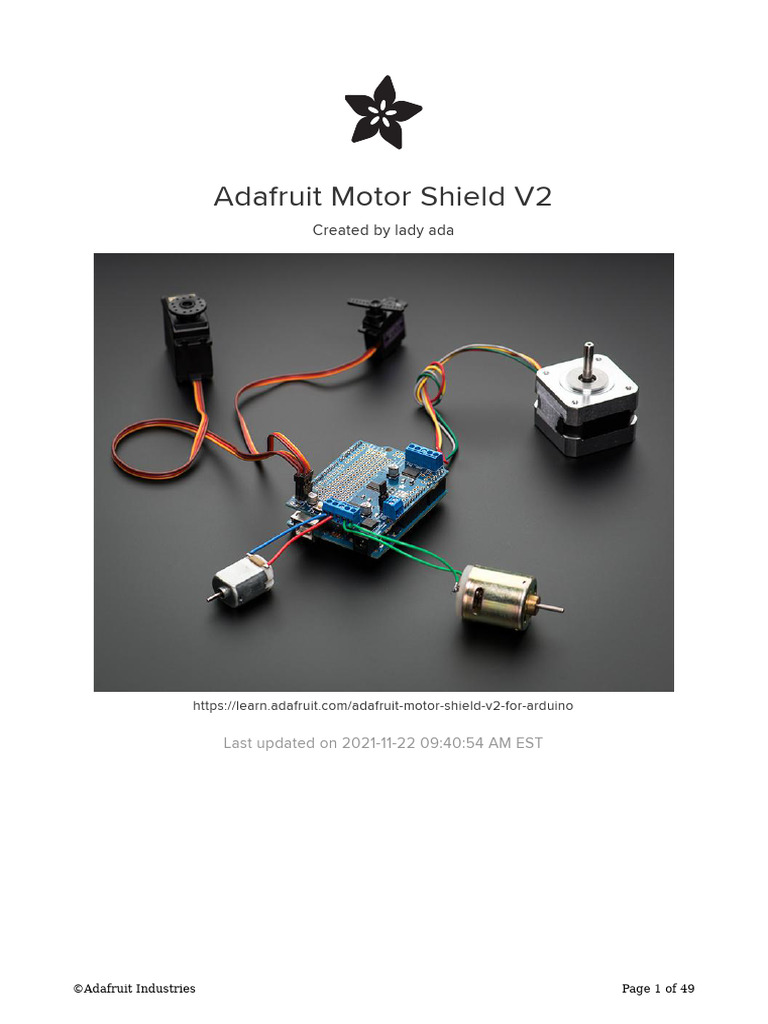 Adafruit Motor Shield v2 For Arduino | PDF | Arduino | Parameter (Computer Programming)