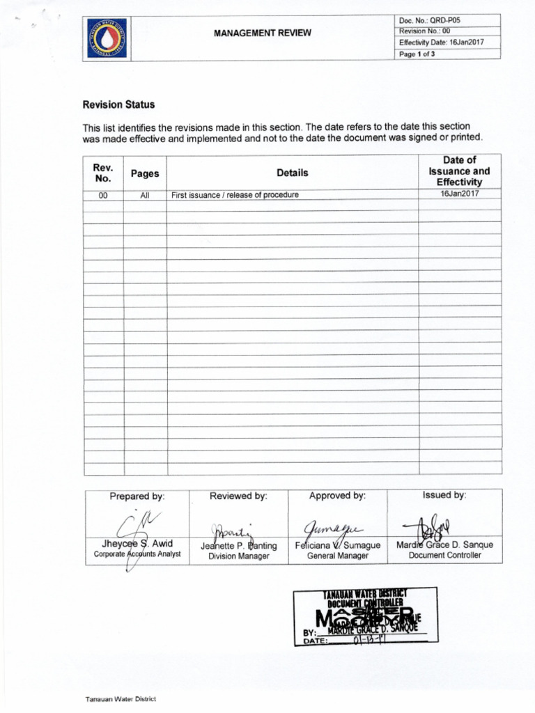 QRD p05 Rev 00 Management Review | PDF