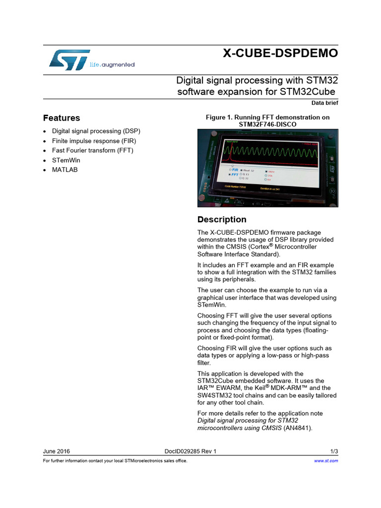 x-cube-dspdemo | PDF | Digital Signal Processing | Computer Engineering