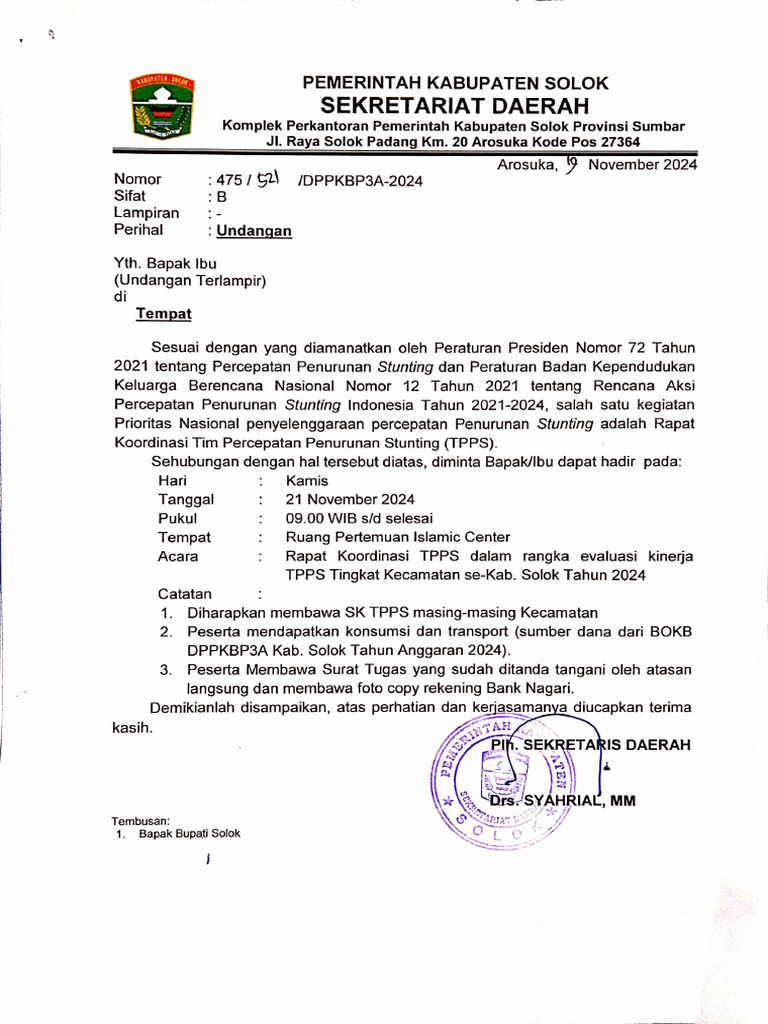 Undangan Tpps 21 Nov 2024 | PDF