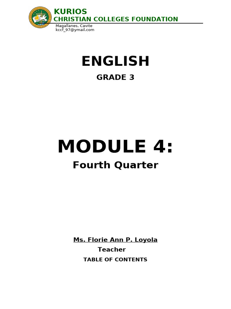 4th Quarter | PDF | Adjective | Adverb
