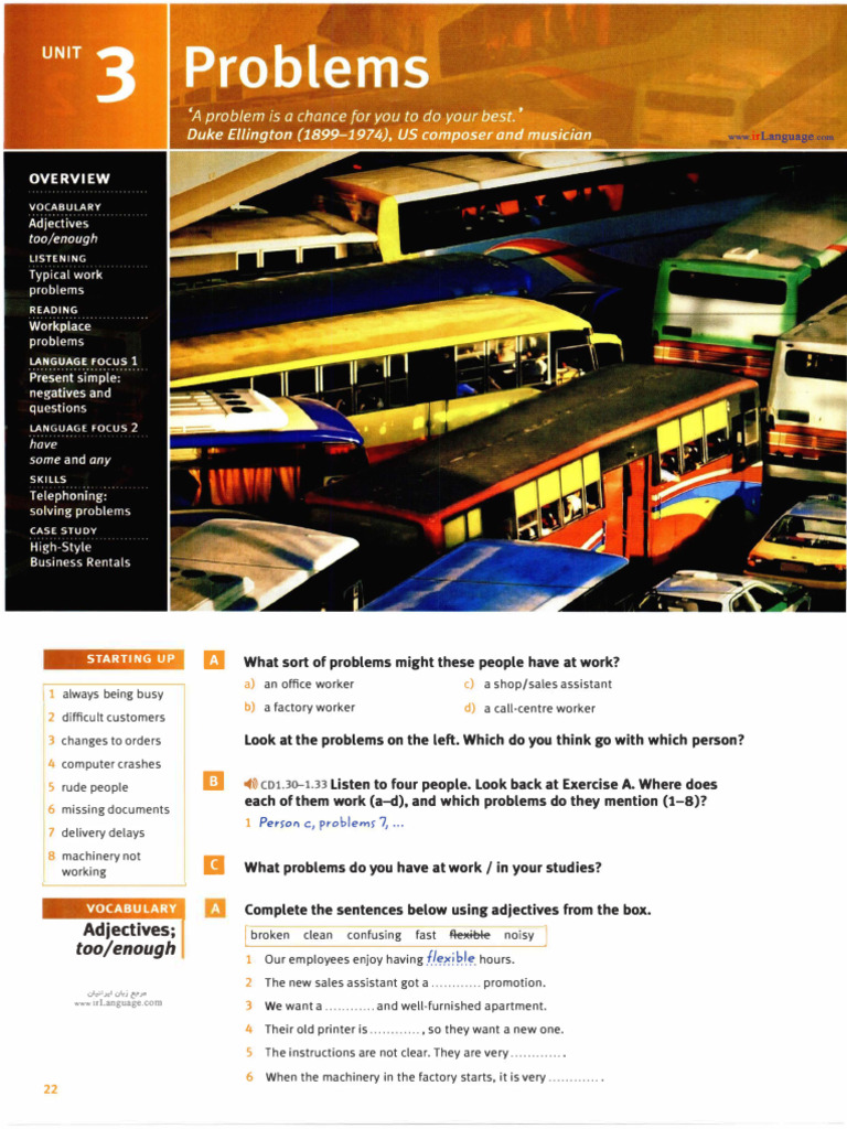 Unit 3 PROBLEMS Market Leader Pre-Intermediate | PDF