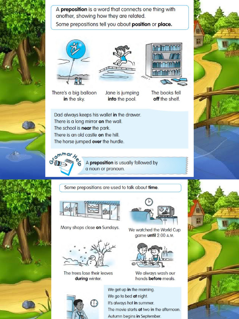 Prepositions of Time and Place Games - 9518 | PDF