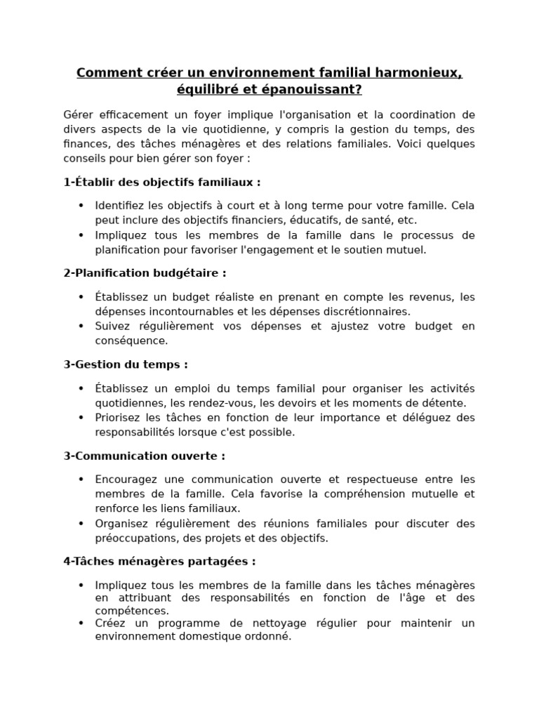 Créer un foyer harmonieux et épanouissant | PDF | Environnement naturel ...