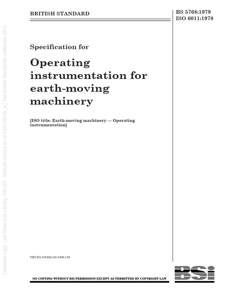 BS 05768-1979 (1999) Iso 6011-1978 | PDF | Copyright | Loader (Equipment)