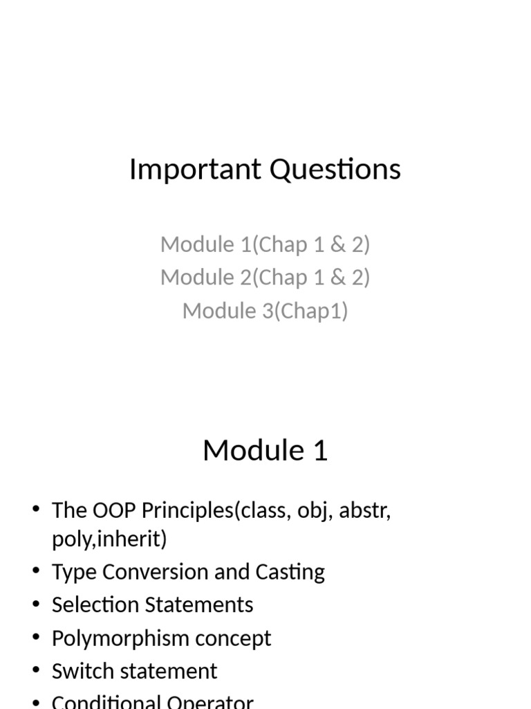 Important Questions | PDF