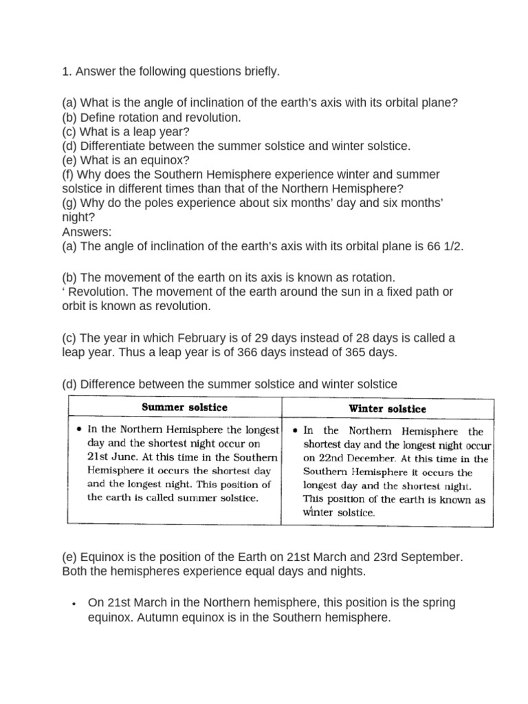 Earth's Motions for Class 6 Students | PDF | Night | Rotation