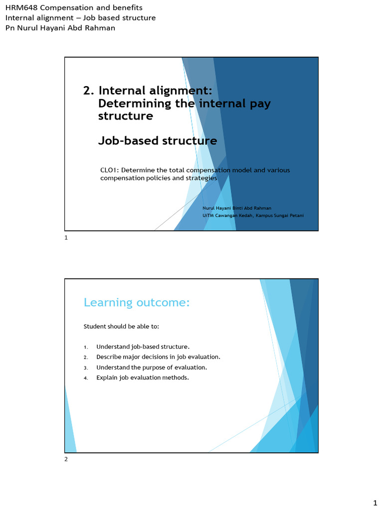 2 Internal Alignment - Job Based Structure | PDF | Evaluation ...