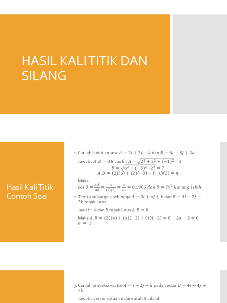 Hasil Kali Titik Dan Silang | PDF | Metode & Bahan Ajar