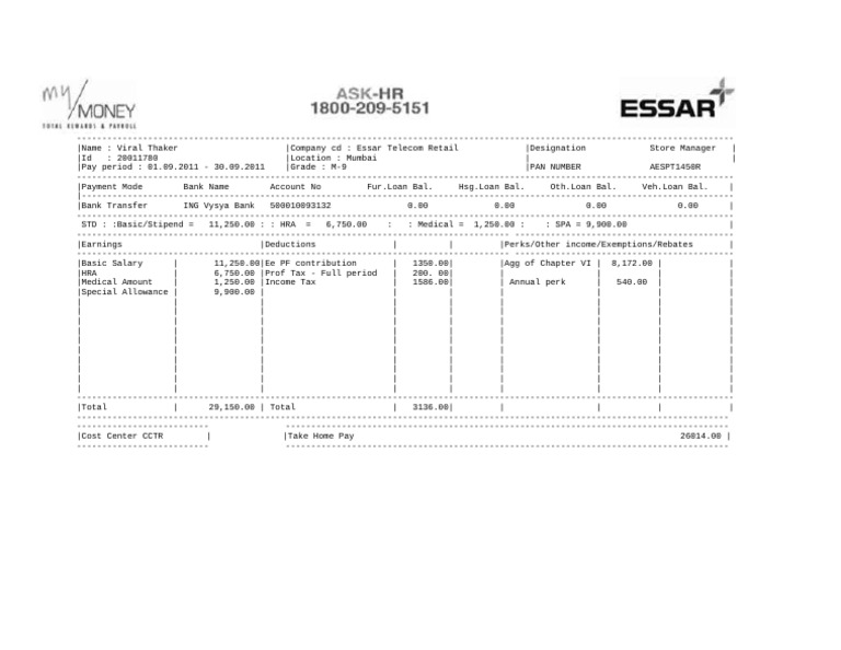 payslip proforma | PDF | Public Finance | Economies