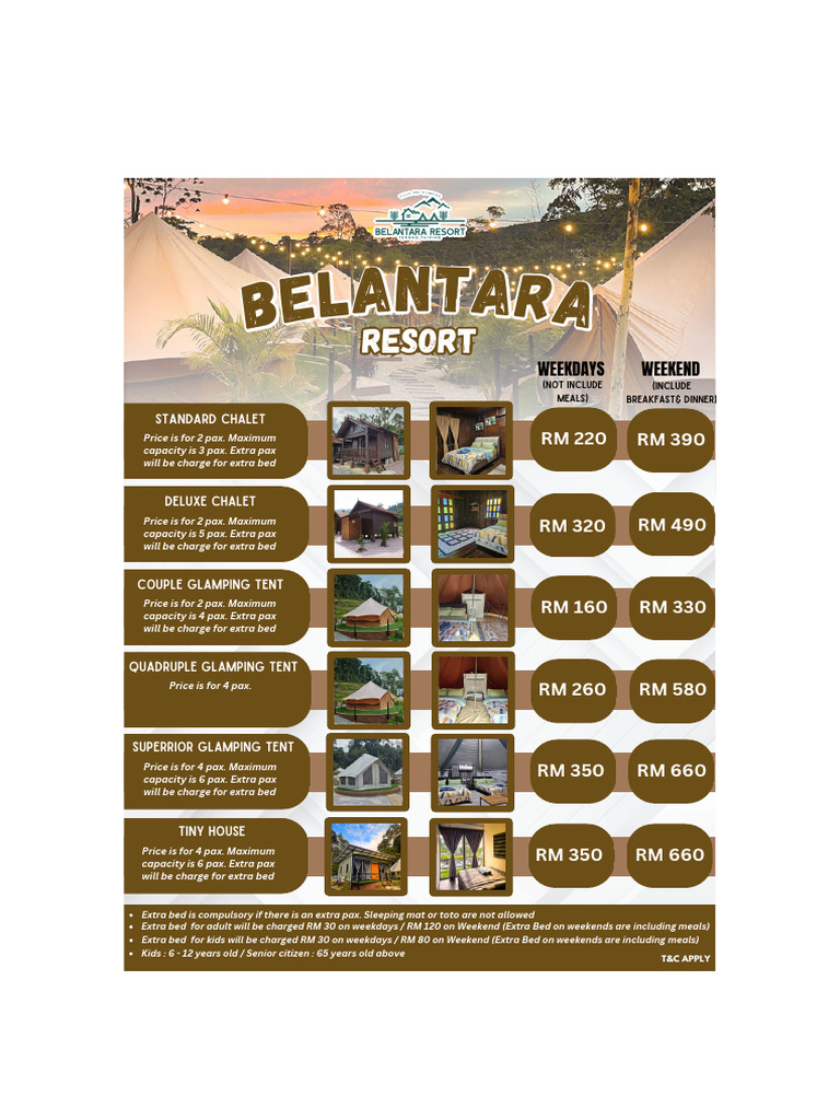 Belantara Resort Pricing Details | PDF