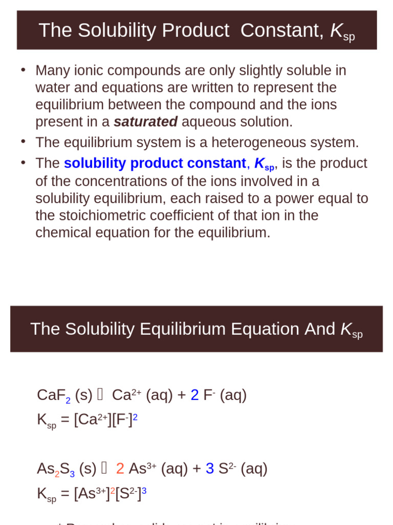 Ksp | PDF | Chemical Equilibrium | Solubility