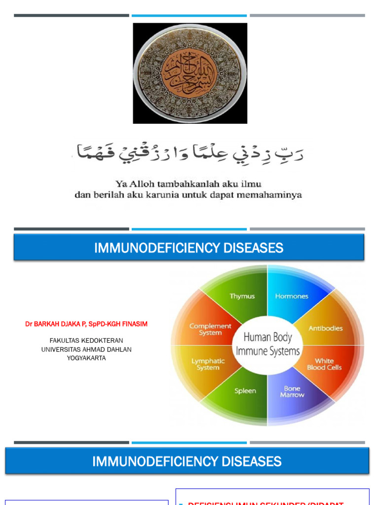 Dr. Barkah Djaka - KULIAH Immunodeficiency 2024 | PDF | Immunodeficiency | Immune System