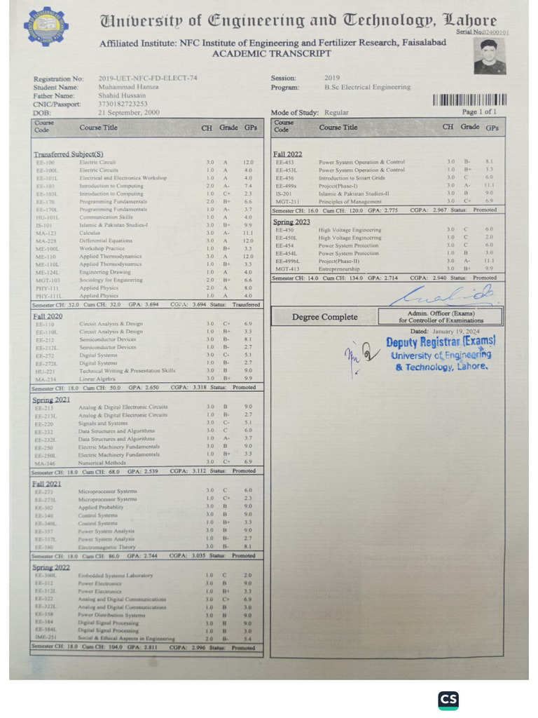 BSC Electrical Engineering DMC | PDF