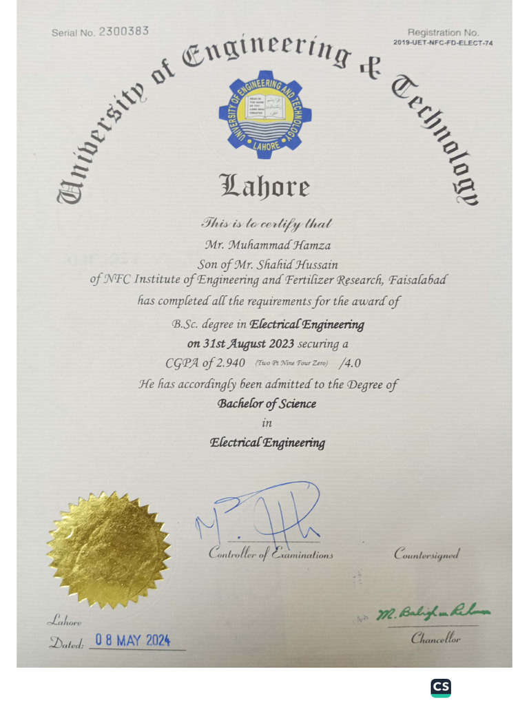 BSC Electrical Engineering Degree | PDF