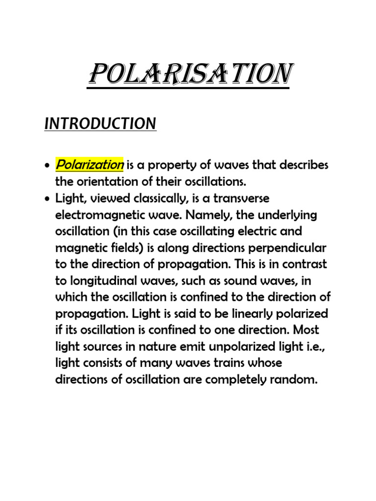 Understanding Polarization of Light | PDF | Polarization (Waves) | Waves