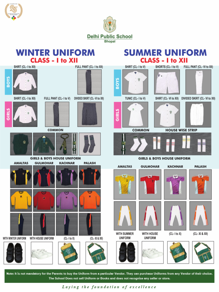 DPS Bhopal Uniform Class 1 To 12 | PDF