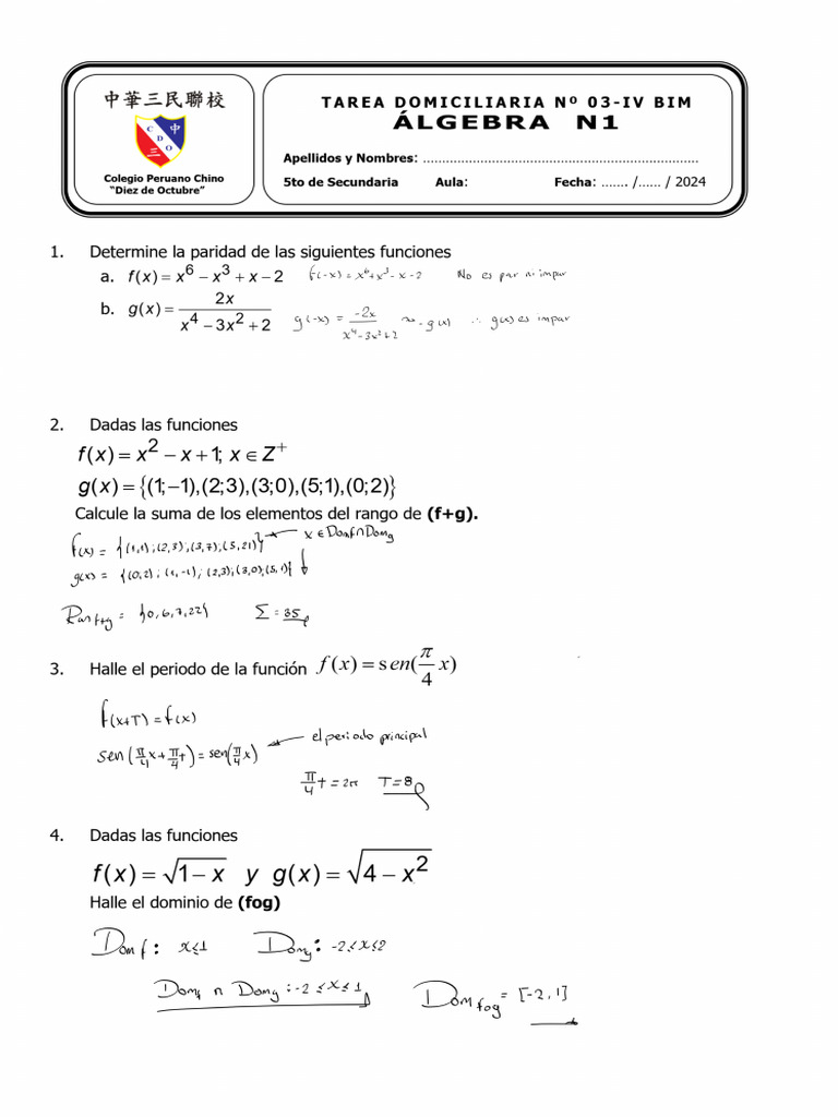 Tarea Algebra | PDF