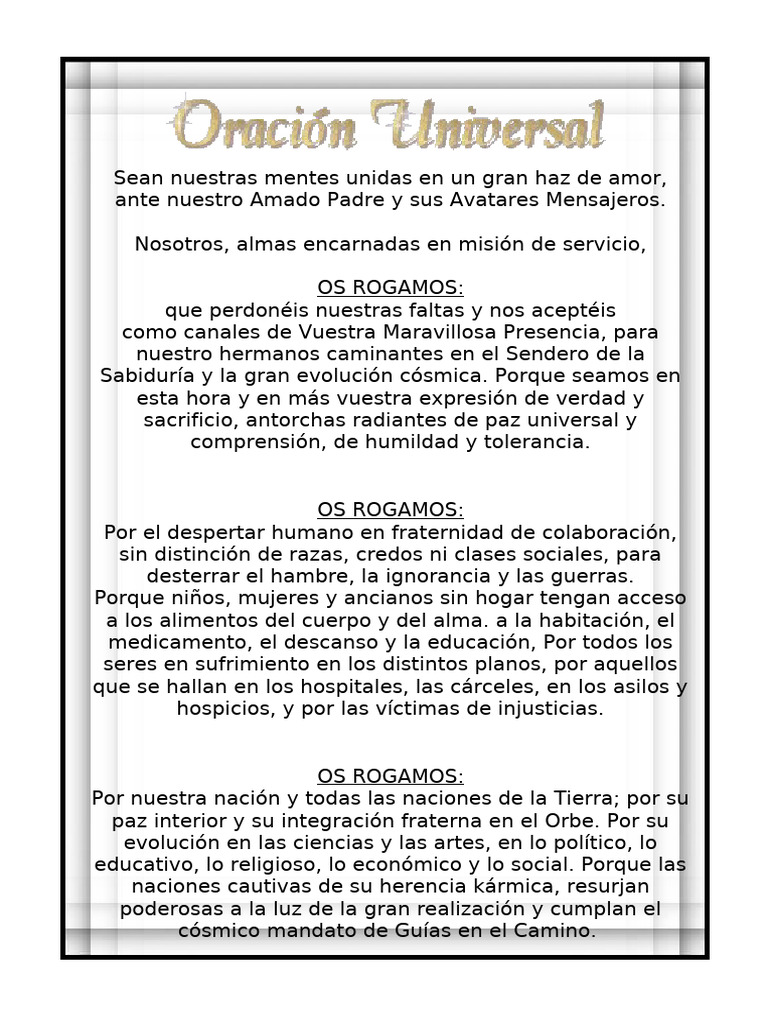 Oración Universal | PDF