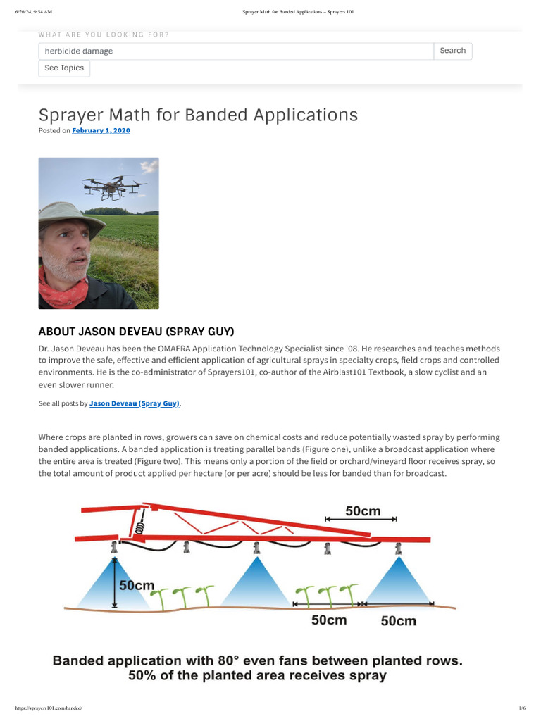 Sprayer Math For Banded Applications - Sprayers 101 | PDF | Herbicide ...