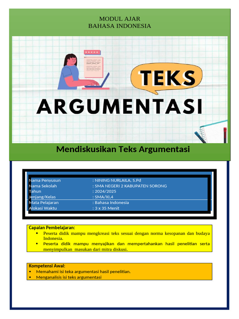 Diskusi Teks Argumentasi SMA | PDF | Karier & Perkembangan