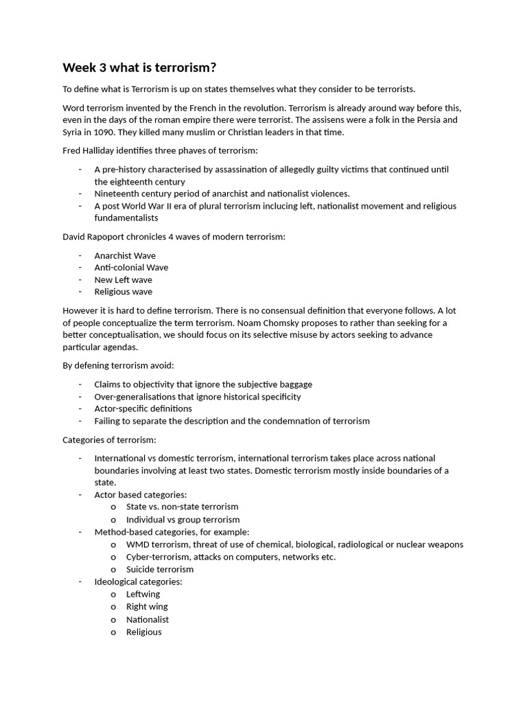 Sv Terrorism Class Pdf Extremism Violence