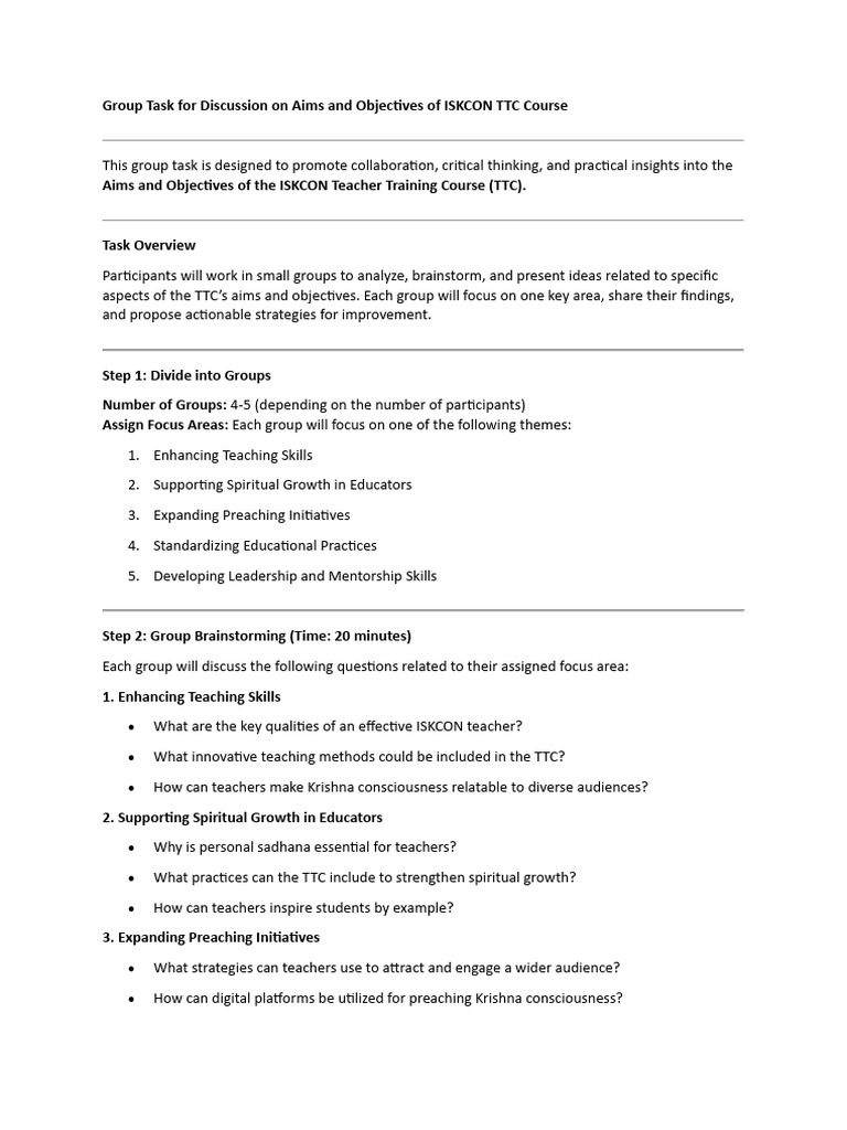 Group Task | PDF | Mentorship | Brainstorming