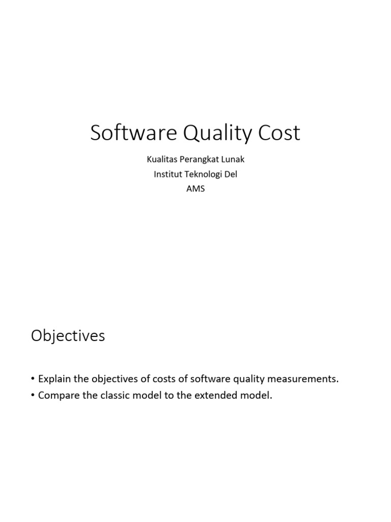 W13 Software Quality Cost | PDF | Software Quality | Software