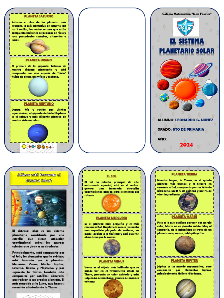 Triptico Planetas | PDF | Planetas | Saturno