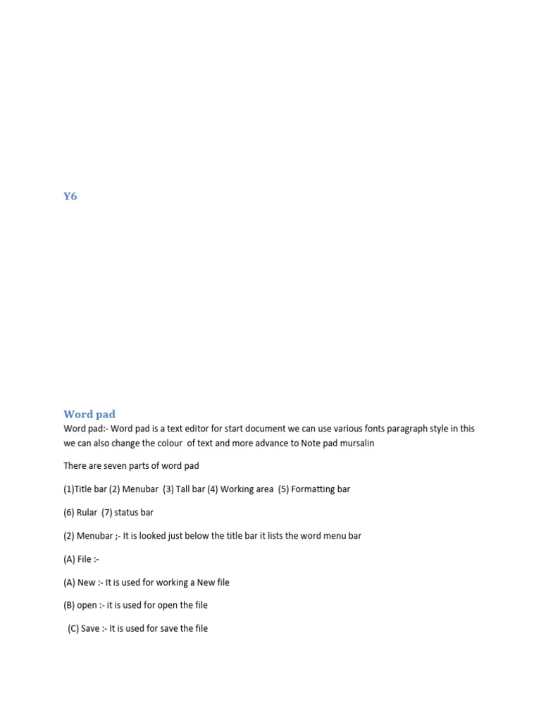 Word Pad Notes | PDF