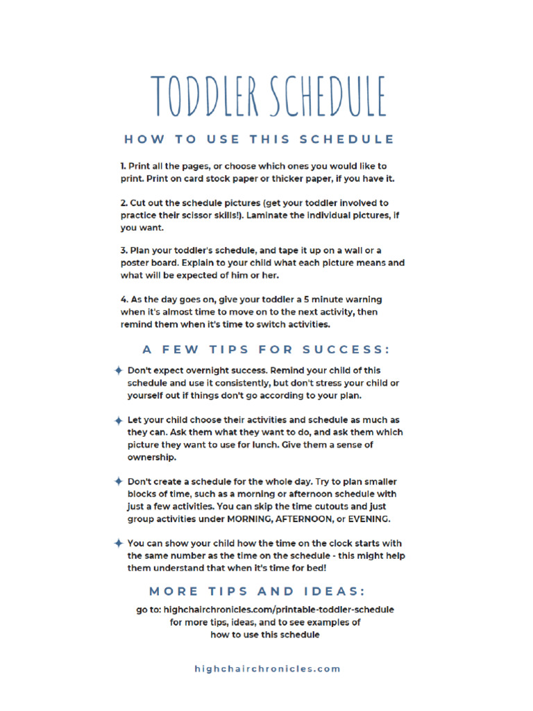 Toddler Schedule | PDF