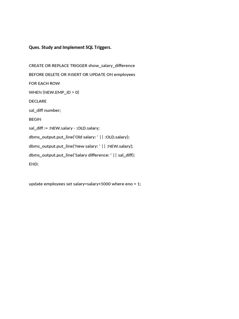 Implementing SQL Triggers Guide | PDF