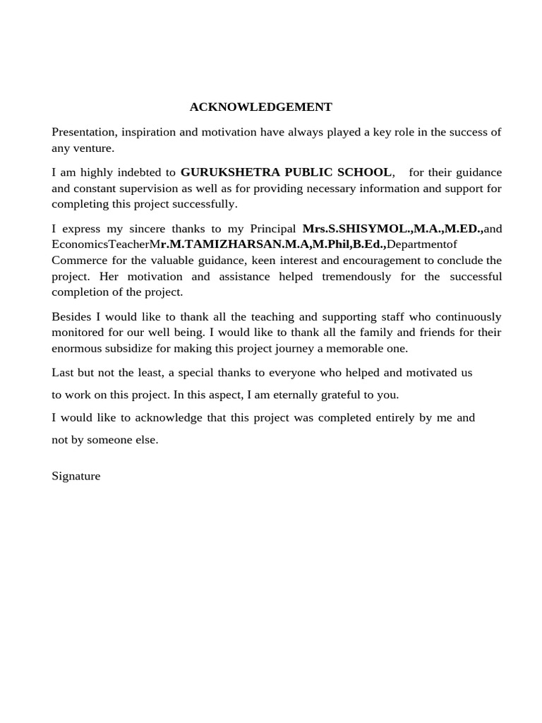 Acknowledgement | PDF