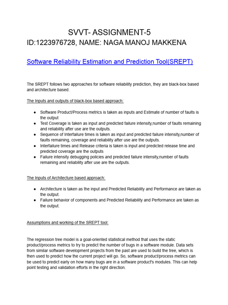 SVVT Ass5 | PDF | Fuzzy Logic | Reliability Engineering