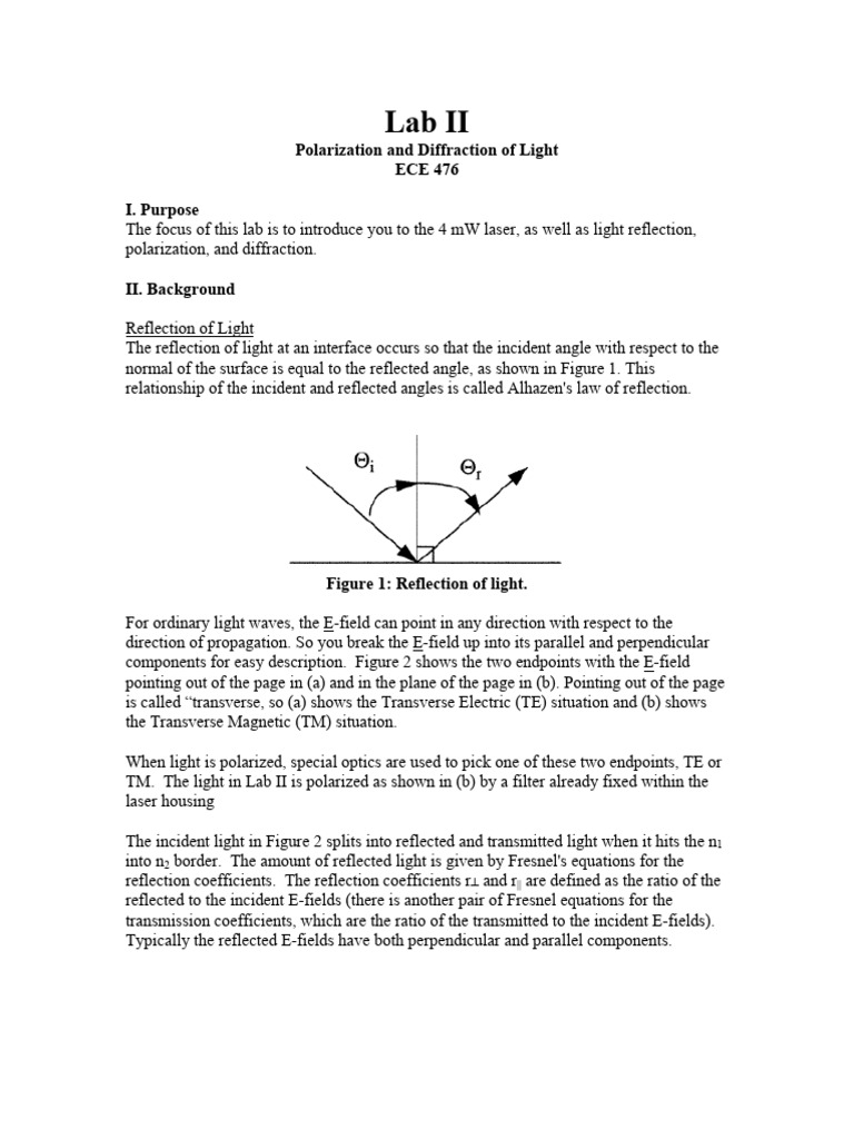 Brewster Angle Measurements | PDF | Polarization (Waves) | Diffraction