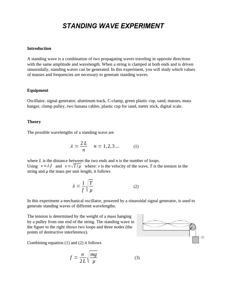 Standing - Wave - LAB 11 11 2024 | PDF | Waves | Wavelength