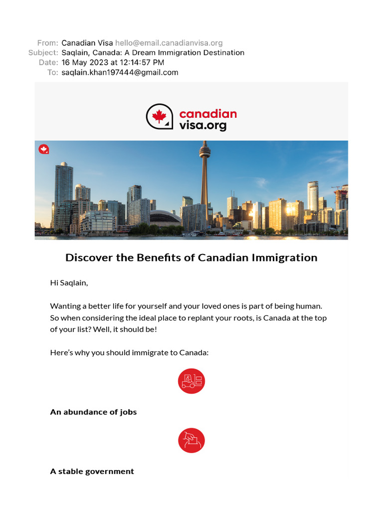 Saqlain, Canada A Dream Immigration Destination | PDF | Law