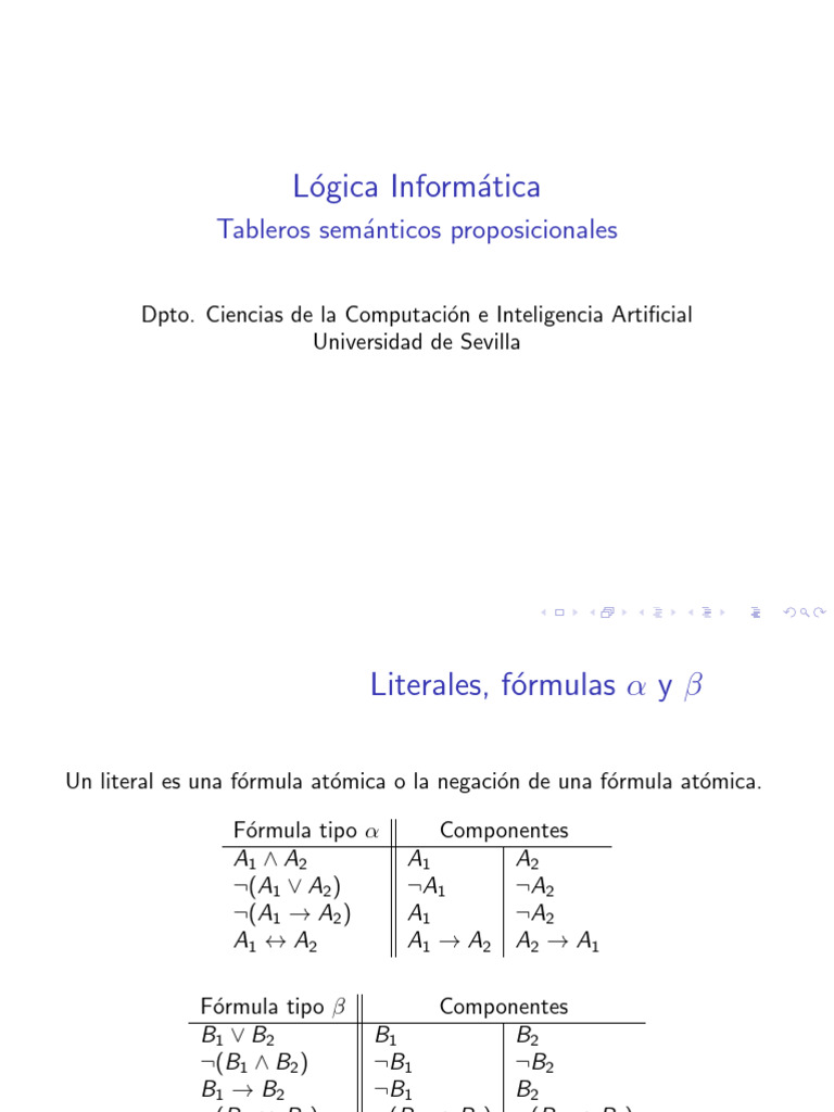 Presentación Tableros Semánticos | PDF | Matemáticas | Sintaxis (Lógica)