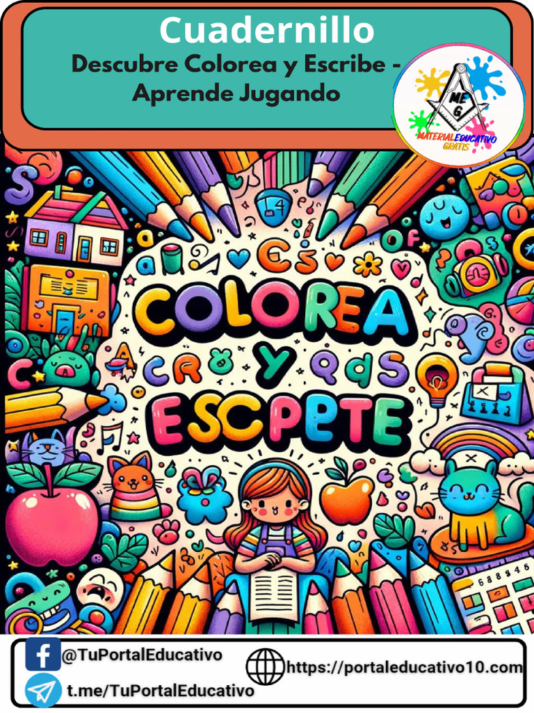 Descubre Colorea y Escribe - Aprende Jugando Portaleducativo10 | PDF