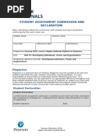 BTEC Learner Submission Declaration Form | PDF