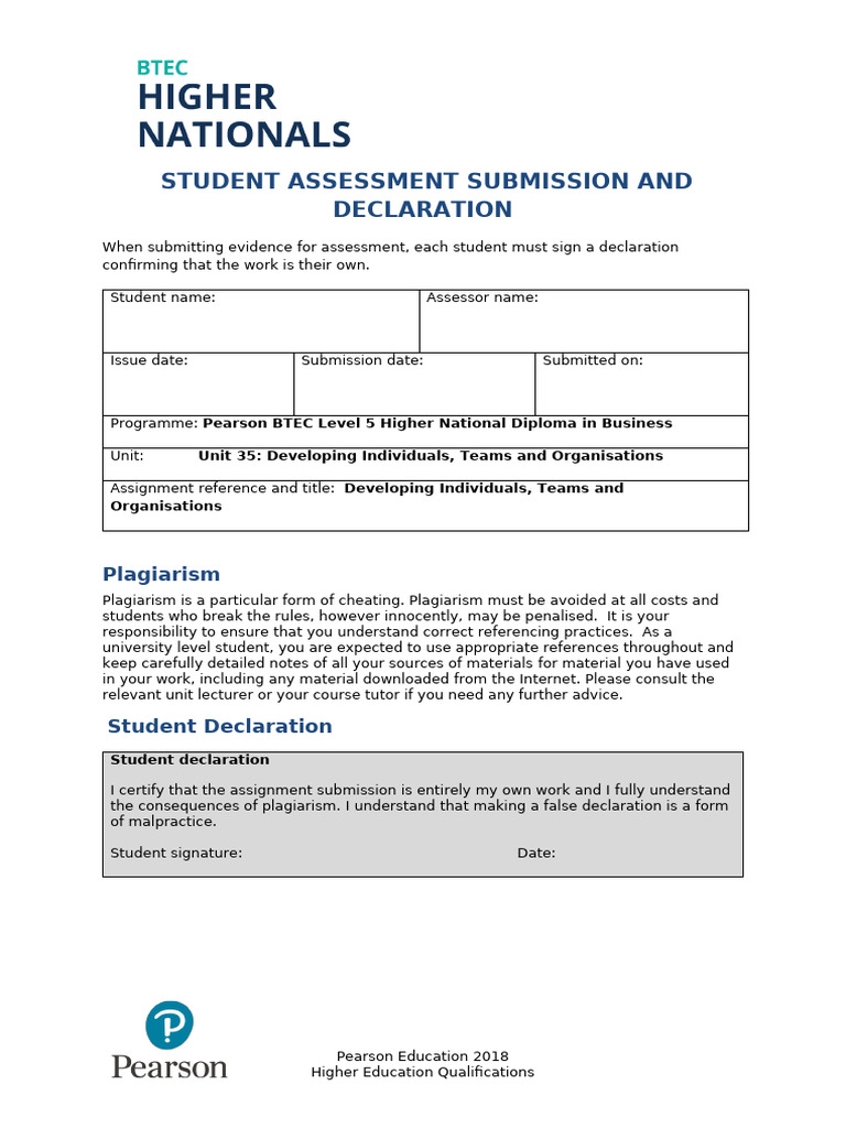 Student Assessment Submission and Declaration: Plagiarism | PDF
