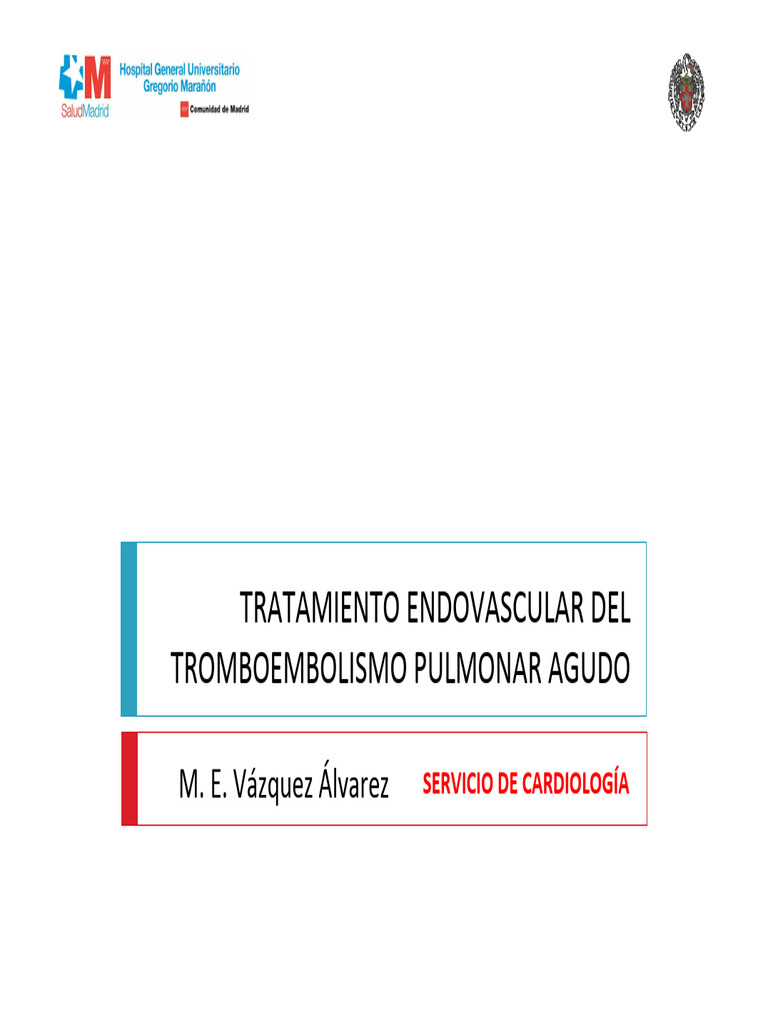 Tratamiento Endovascular del TEP | PDF | Angiografía | Sistema ...