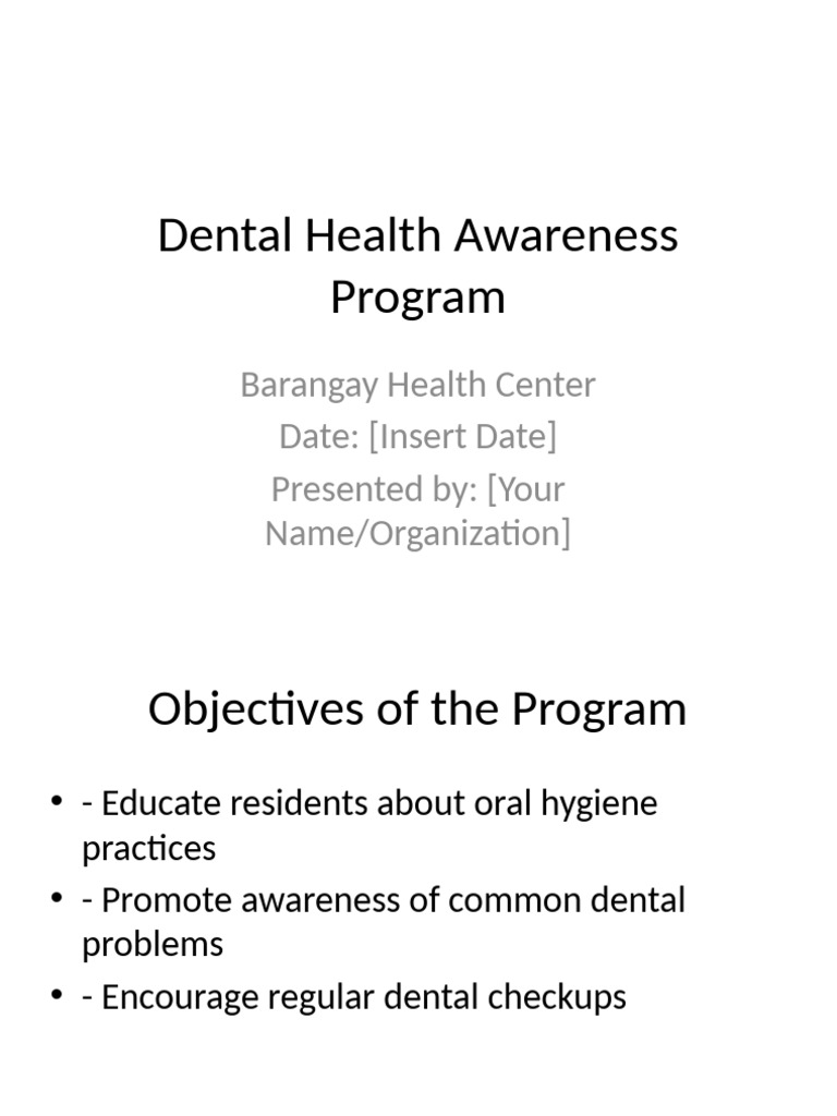 Dental Health Program Presentation | PDF