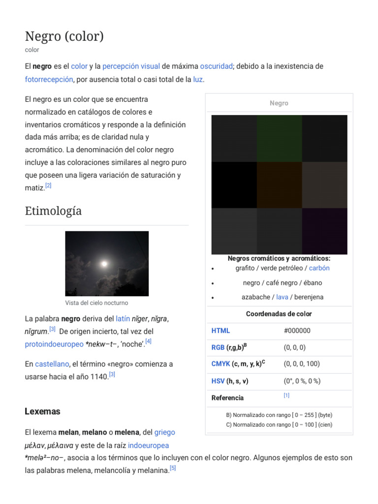 El Negro: Color, Simbolismo y Usos | PDF | Negro | Psicofísica