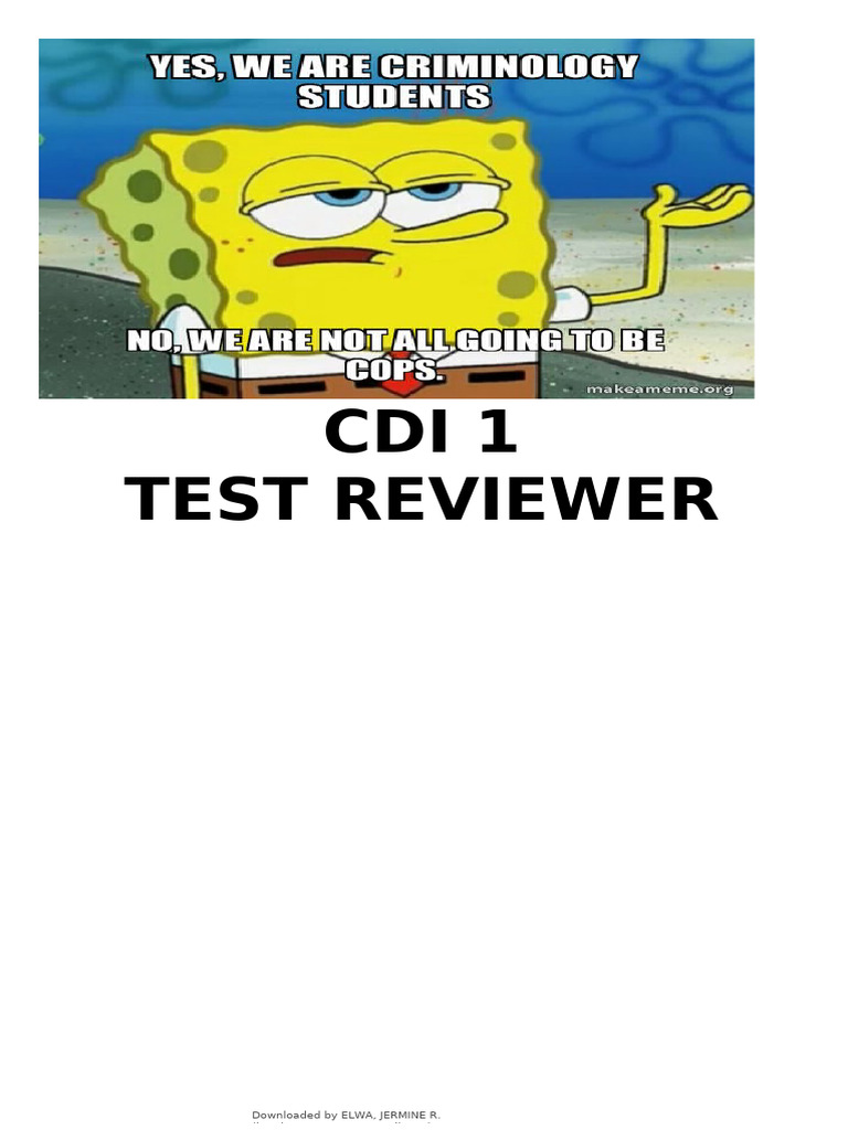 Cdi 1 Q and A Reviewer For Review 2 | PDF | Confession (Law) | Arrest