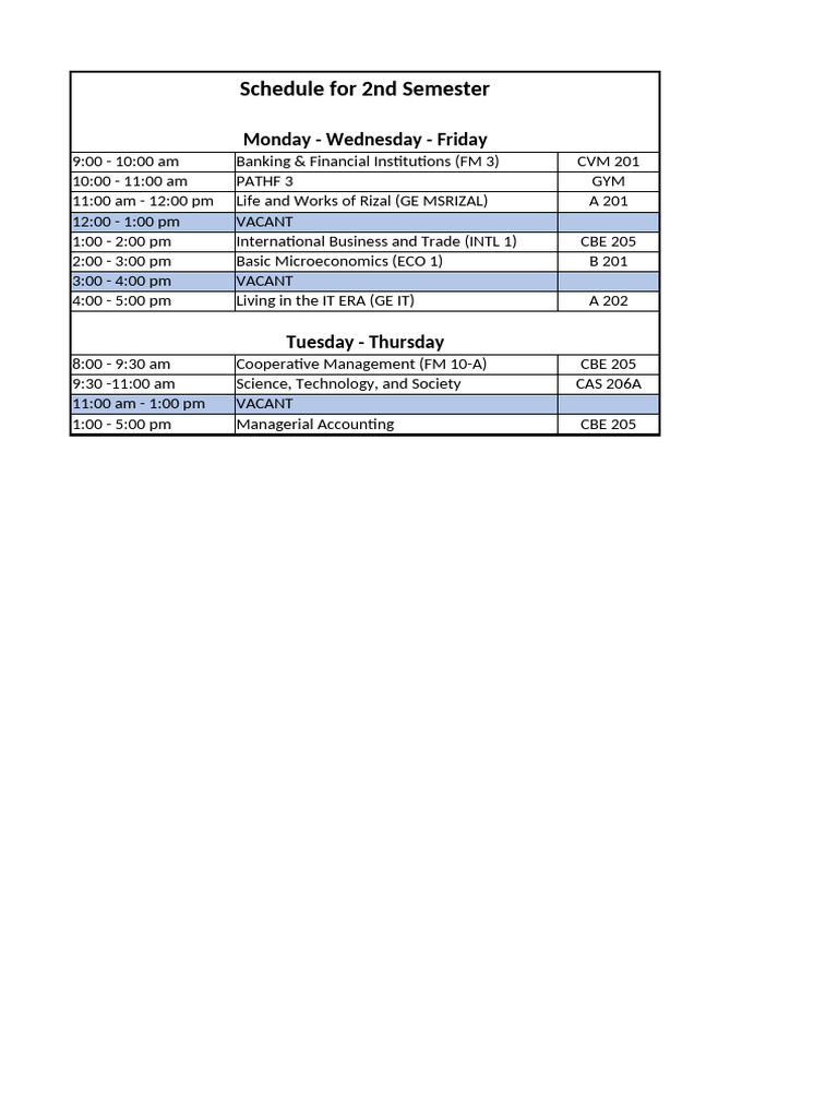 Schedule For 2nd Sem Pdf Sports Recreation Science Mathematics