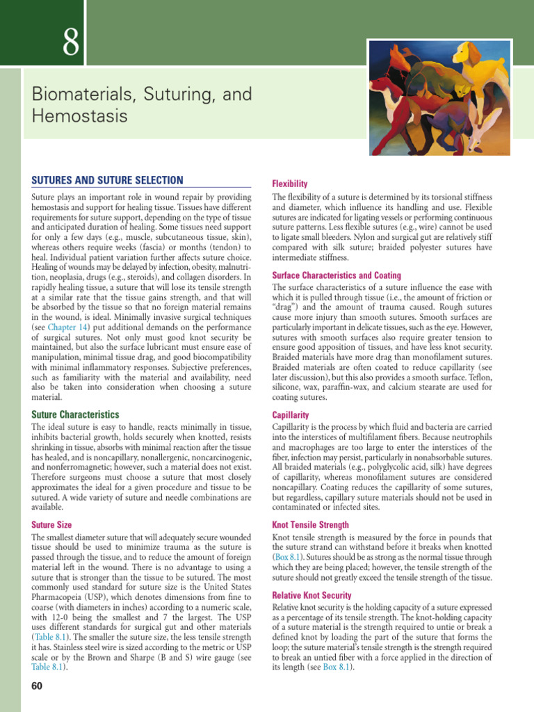 Biomaterials, Suturing, and Hemostasis | PDF | Surgical Suture
